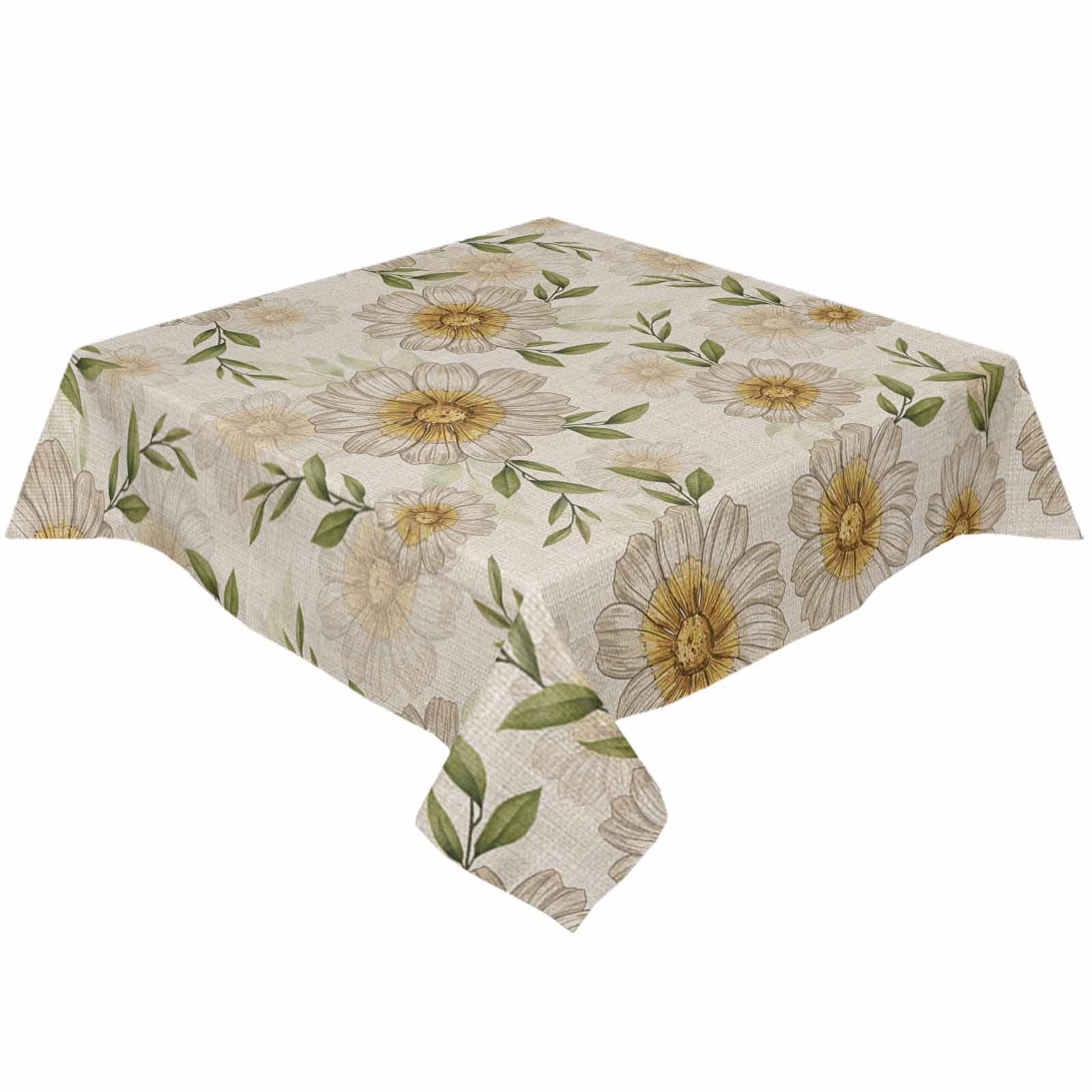 Farmhouse Floral Square/Round Tablecloths 54x54,Vintage Fall Leaves ...