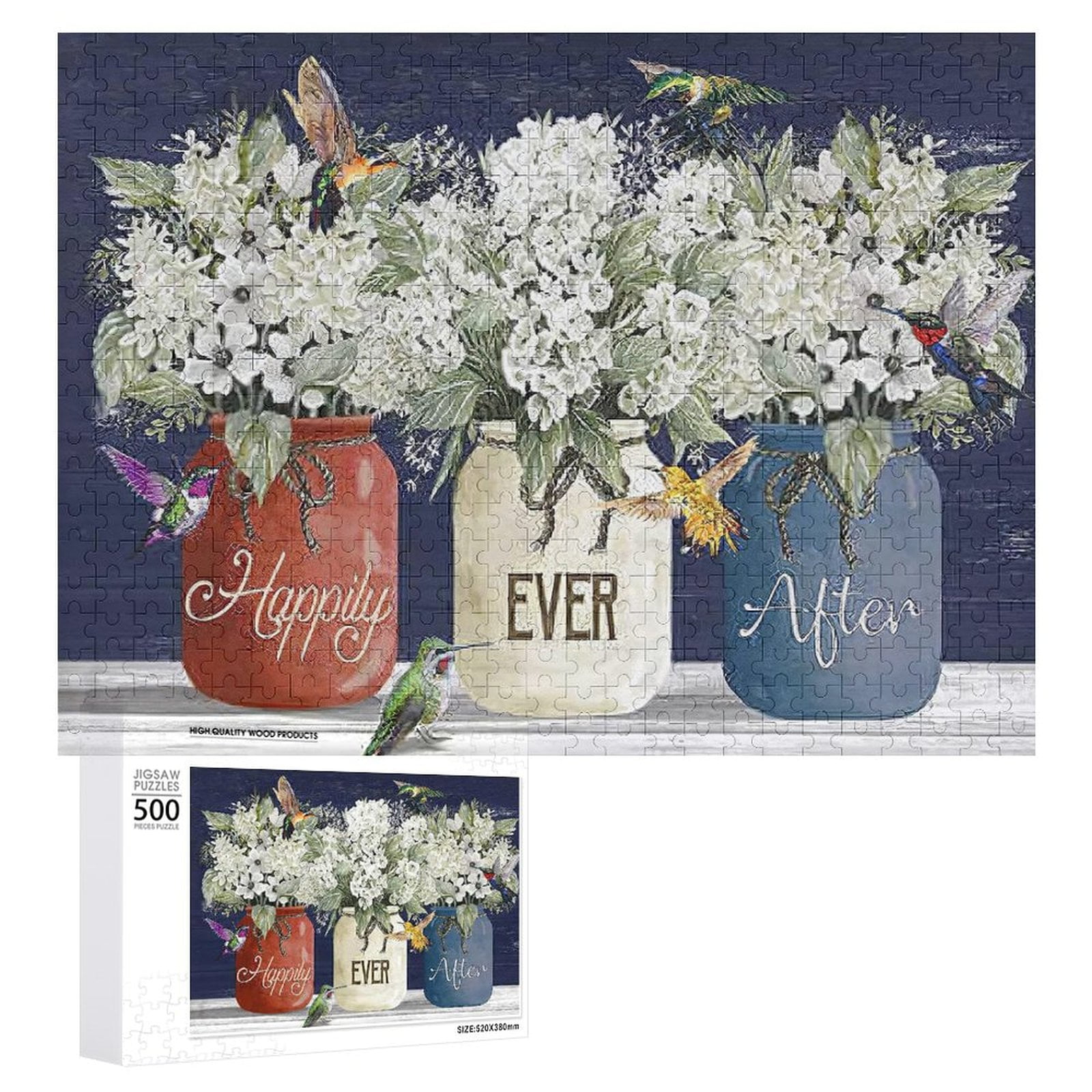Farmhouse Flower 500 Piece Jigsaw Puzzles for Adults - Hummingbird ...