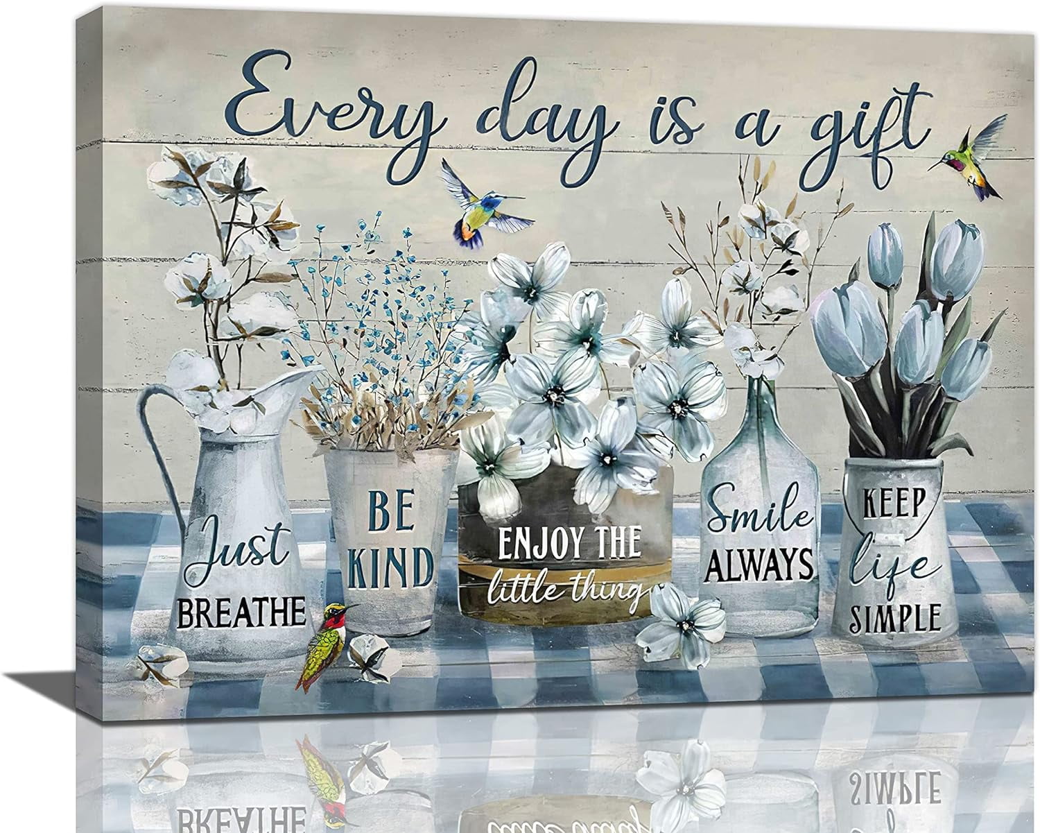 Farmhouse Flower Bathroom Decor Wall Art Rustic Flower Every Day Is A ...