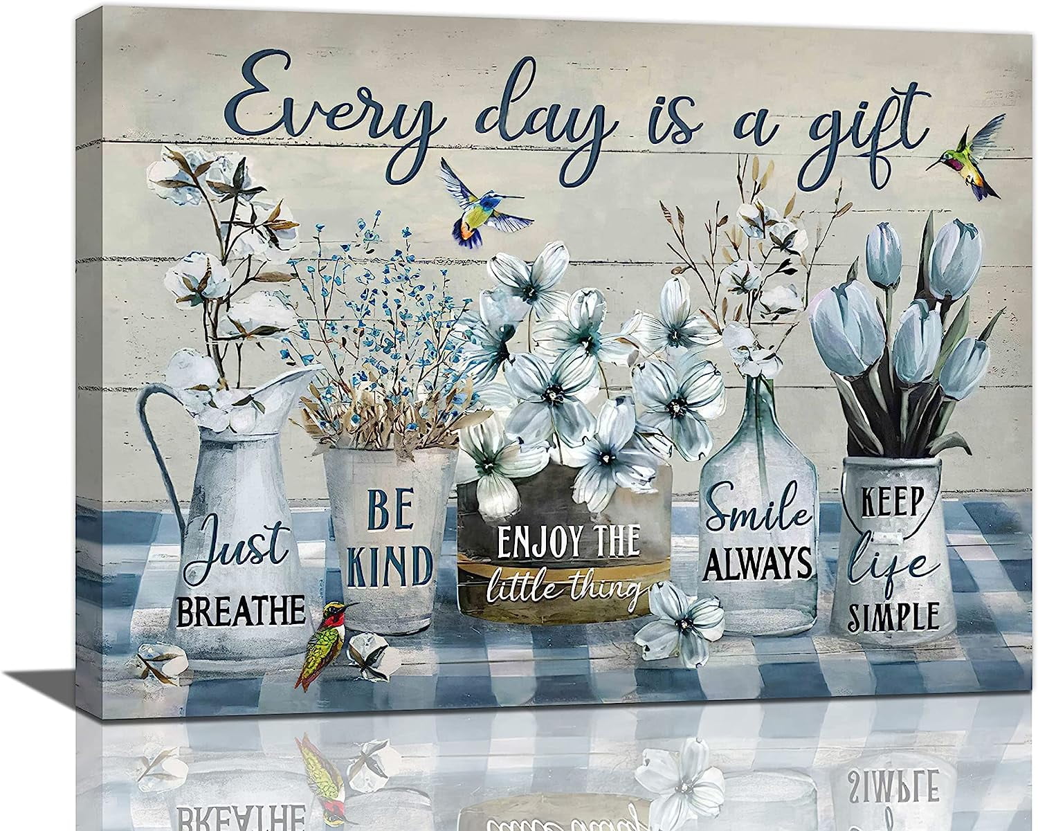 Farmhouse Flower Bathroom Decor Wall Art Rustic Flower Every Day Is A ...