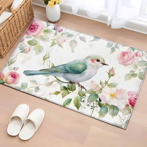 Farmhouse Flower Bathroom Mats 2x3 FT, Non Slip Small Kitchen Mat ...