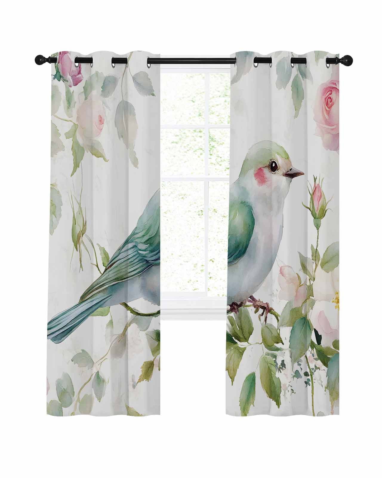 Farmhouse Flower Blackout Curtains, Light Blocking Print Window ...