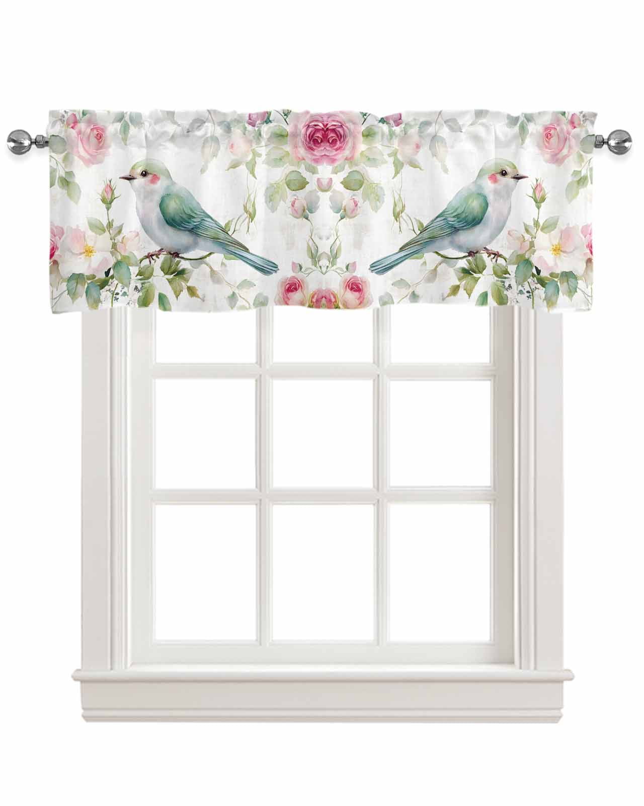 Farmhouse Flower Kitchen Valances for Windows Farmhouse Linen Window ...