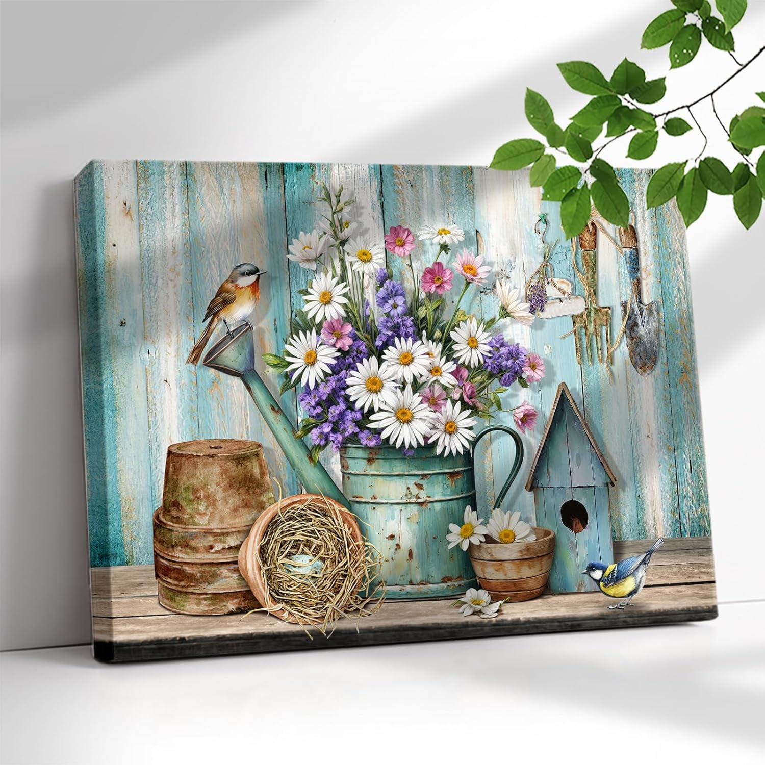 Farmhouse Flower Wall Art Country Floral Pictures Wall Decor Rustic ...