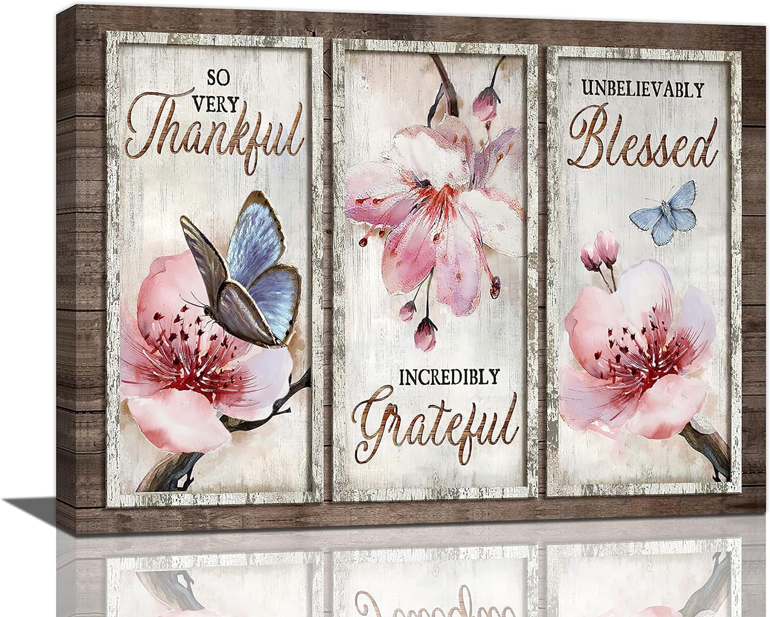 Farmhouse Flower Wall Art Pink Peach Blossom Floral Pictures Wall Decor ...