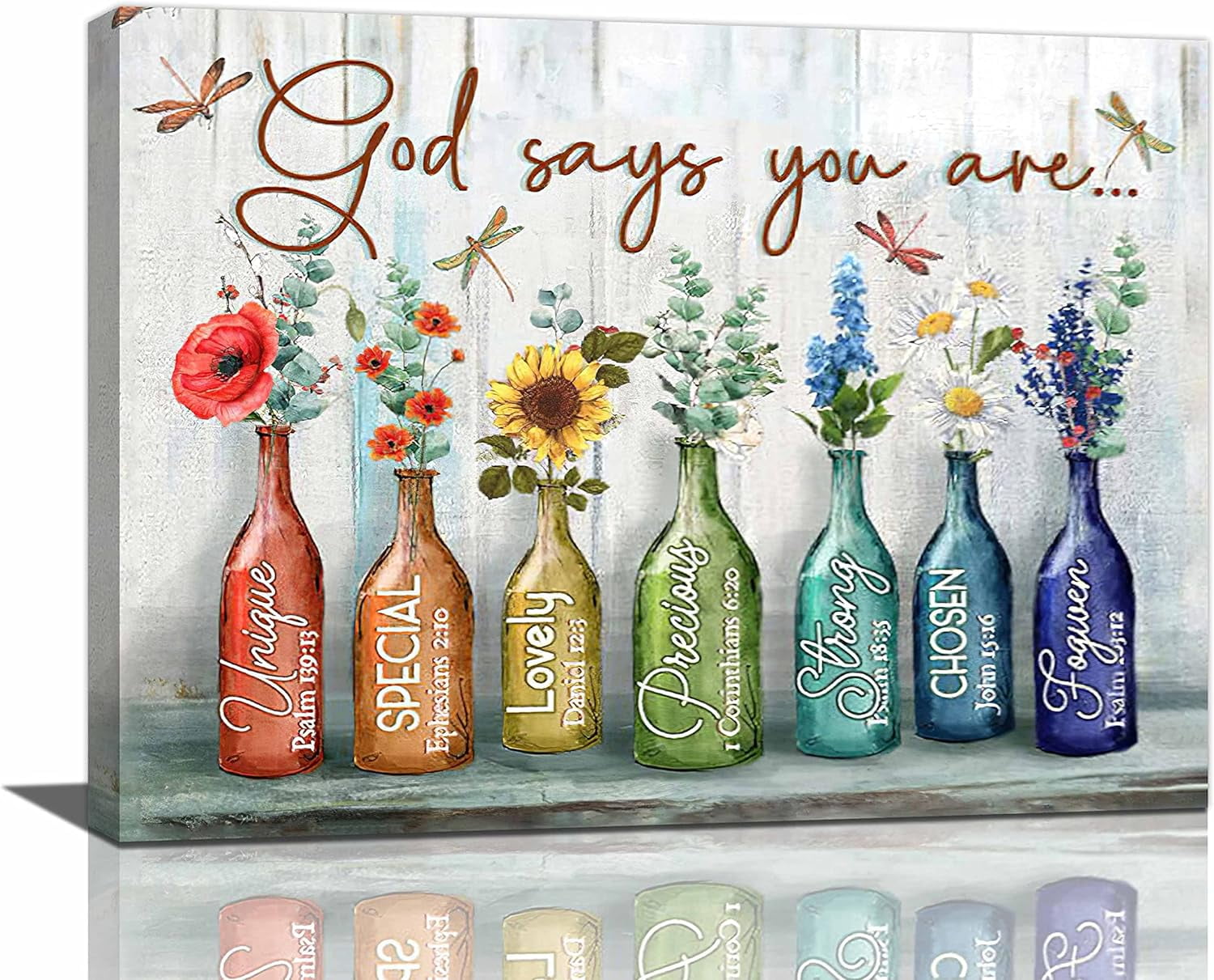 Farmhouse Flower Wall Art Rustic Christian Floral Pictures Wall Decor ...