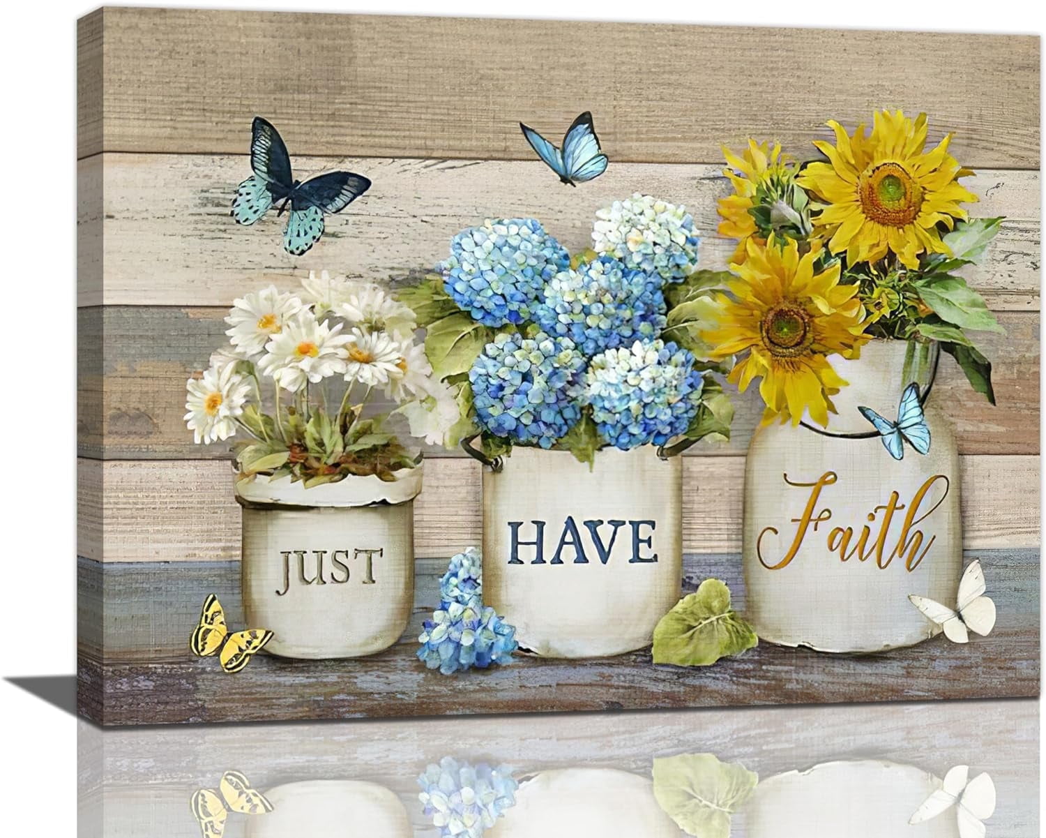 Farmhouse Flower Wall Art Rustic Flower in Vase Pictures Wall Decor ...