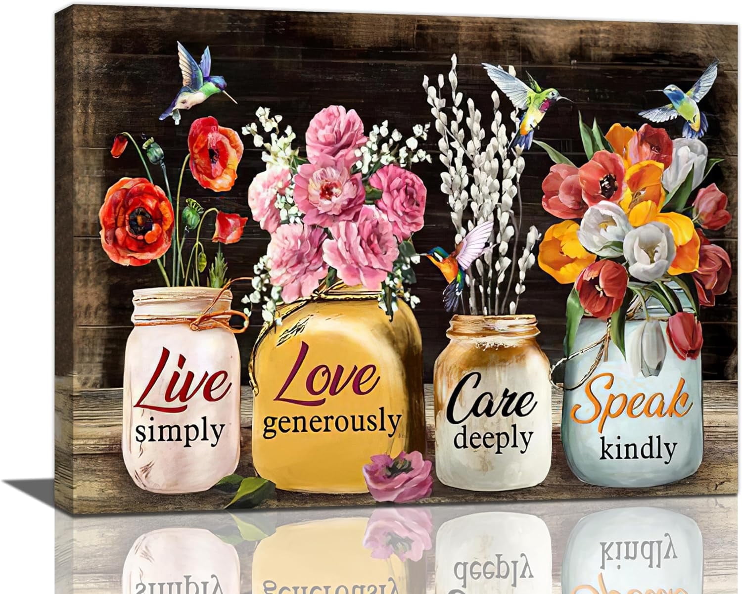 Farmhouse Flower Wall Art Rustic Flower in Vase Pictures Wall Decor ...
