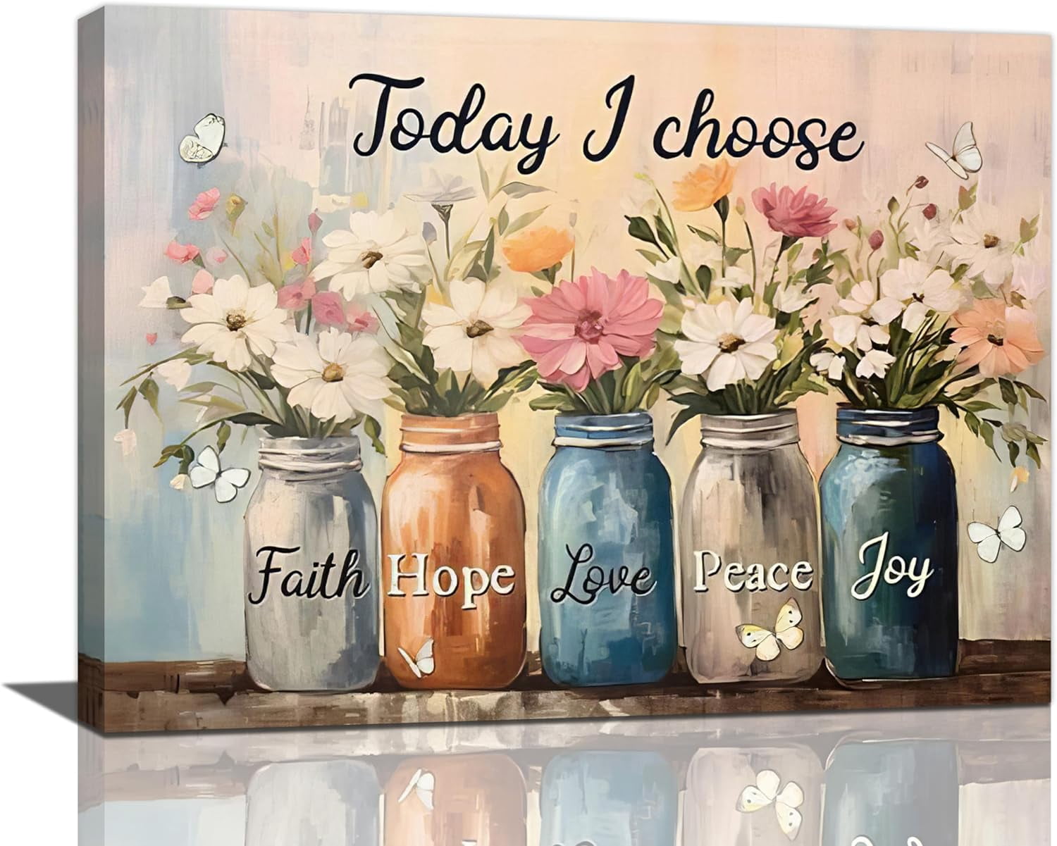 Farmhouse Flower Wall Art Rustic Flower in Vase Pictures Wall Decor ...