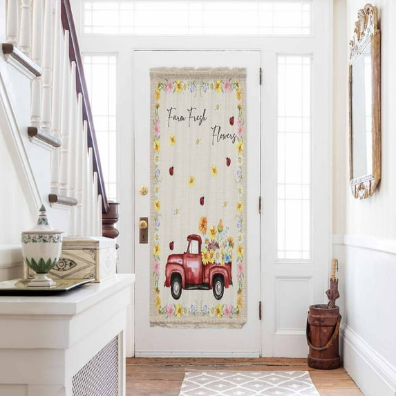 Farmhouse Flowers Door Curtains for Door Window, French Sidelight Front ...