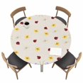 Farmhouse Flowers Fitted Tablecloth with Elastic Edged, Round Table ...