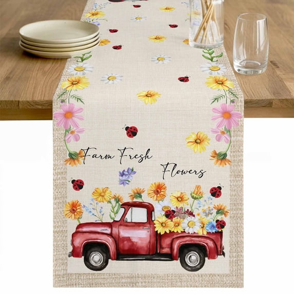 Farmhouse Flowers Table Runner 120 Inches Long Farmhouse Dress Scarves ...
