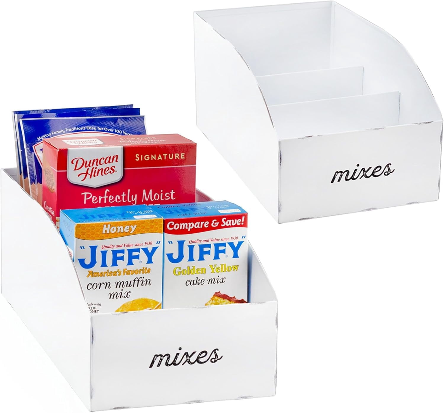 Farmhouse Food Packet Organizers (2-Pack, White); Pantry Organization ...