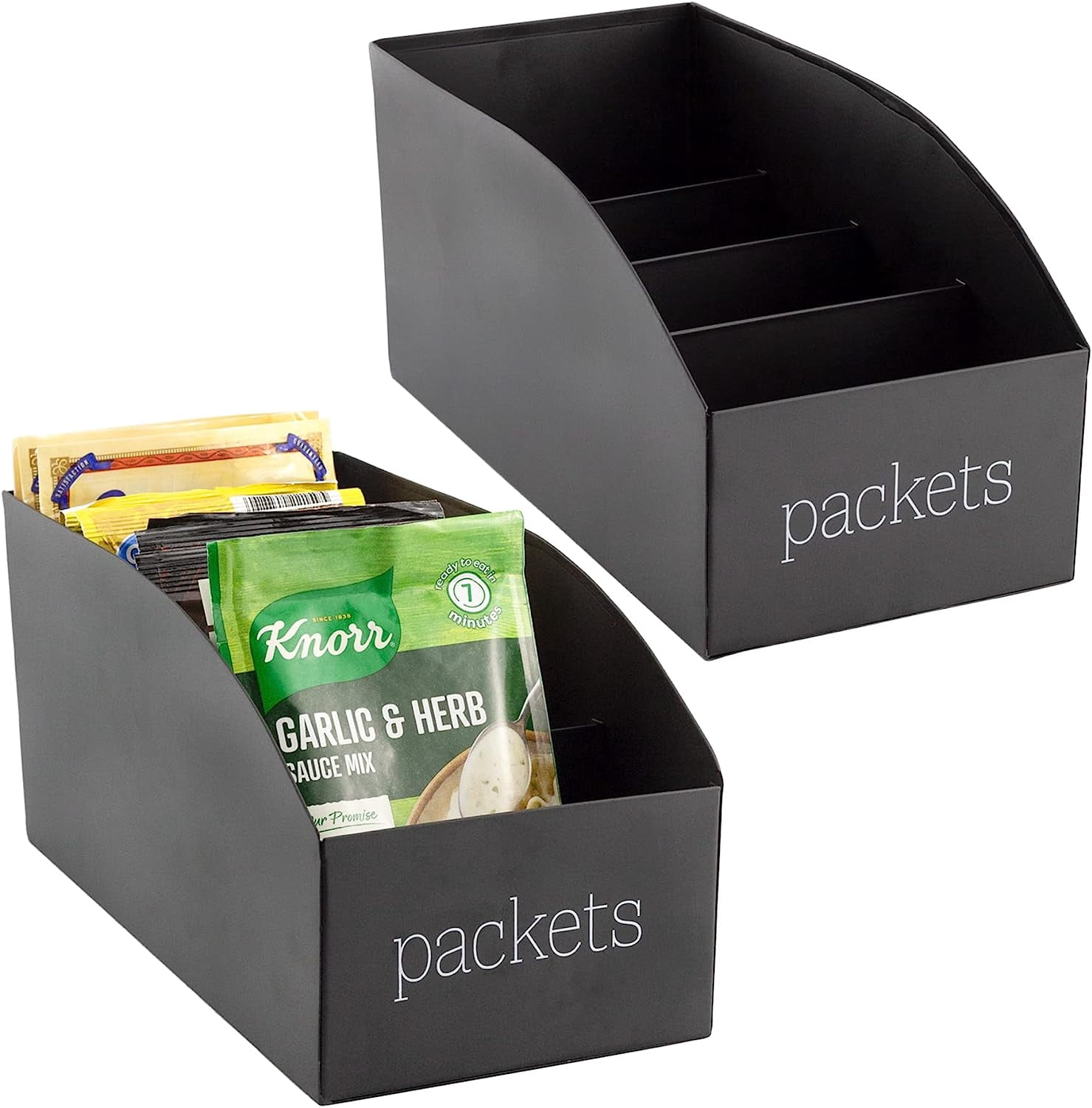 Farmhouse Food Packet Organizers (2-Pack, White); Pantry Organization ...