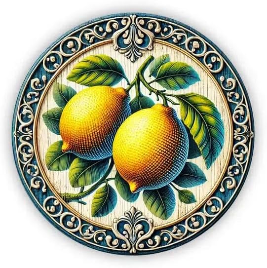 Farmhouse Fresh Lemon Metal Tin Sign are Poster Wall Decor New 8"x8 ...