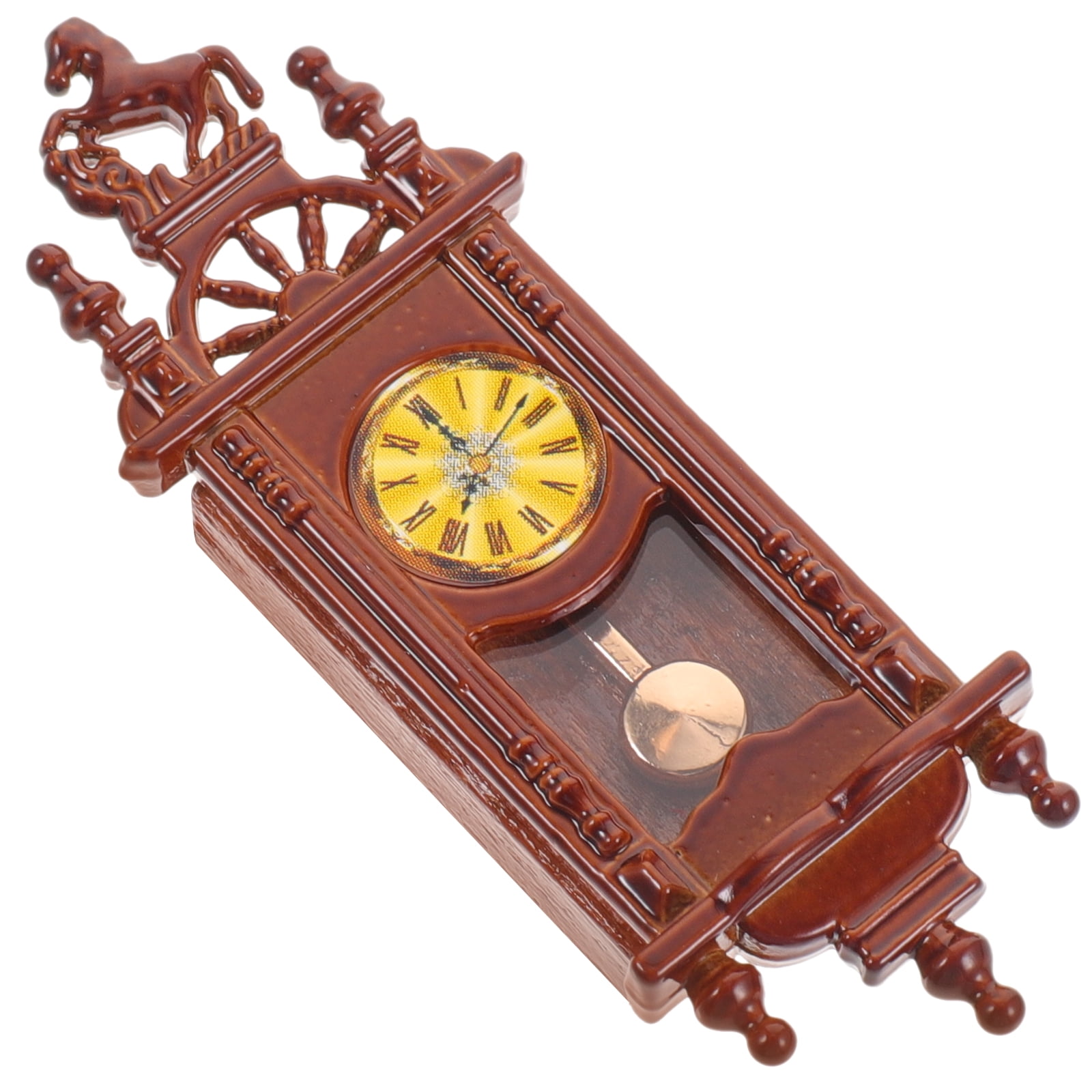VERDANVERSE Mini Roman Clock Brown 1Pcs for Home Decoration 2.4X0.9X0 ...