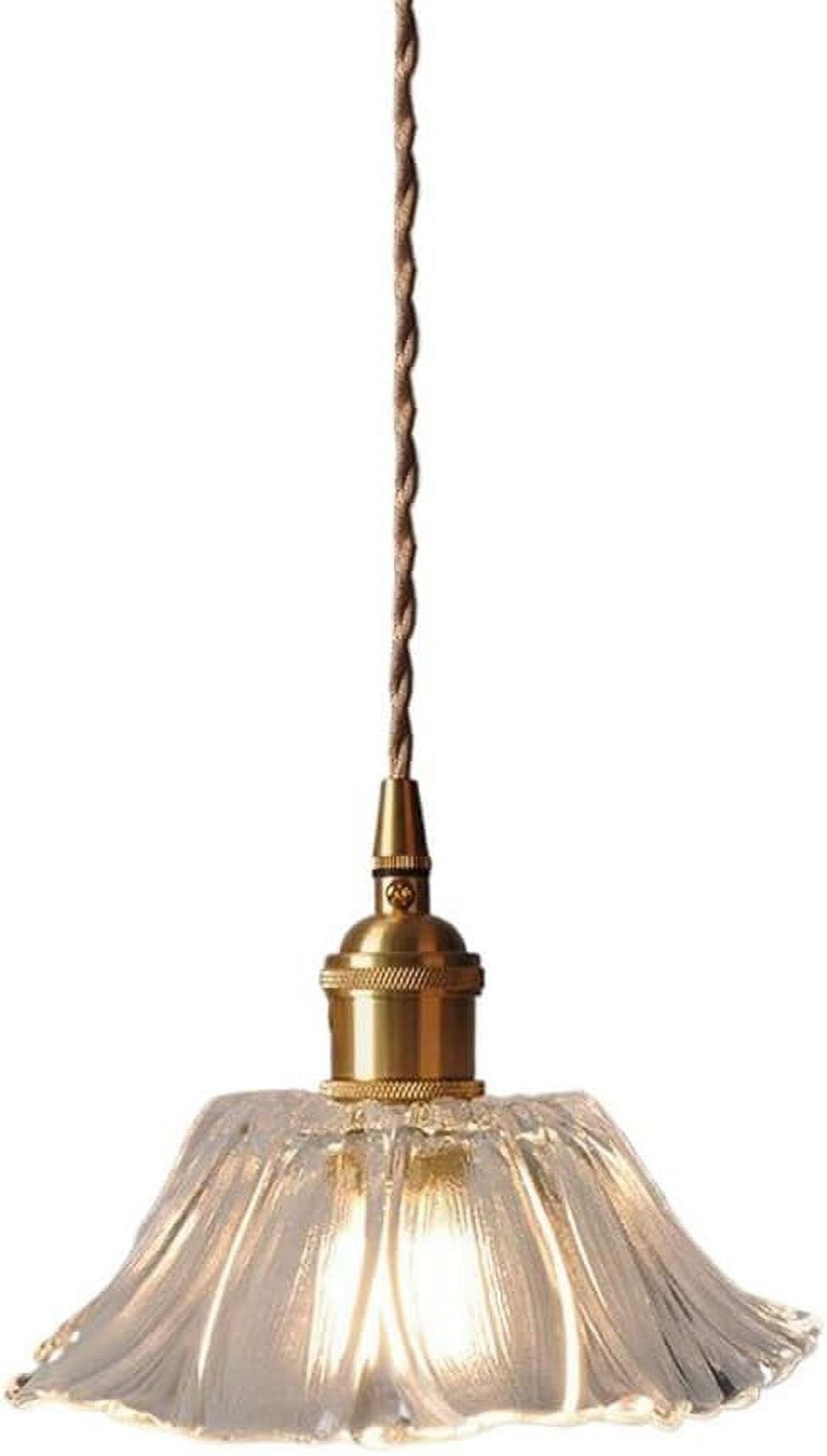 Farmhouse Glass Pendant Light for Over Island, Flower Shape Pendant ...