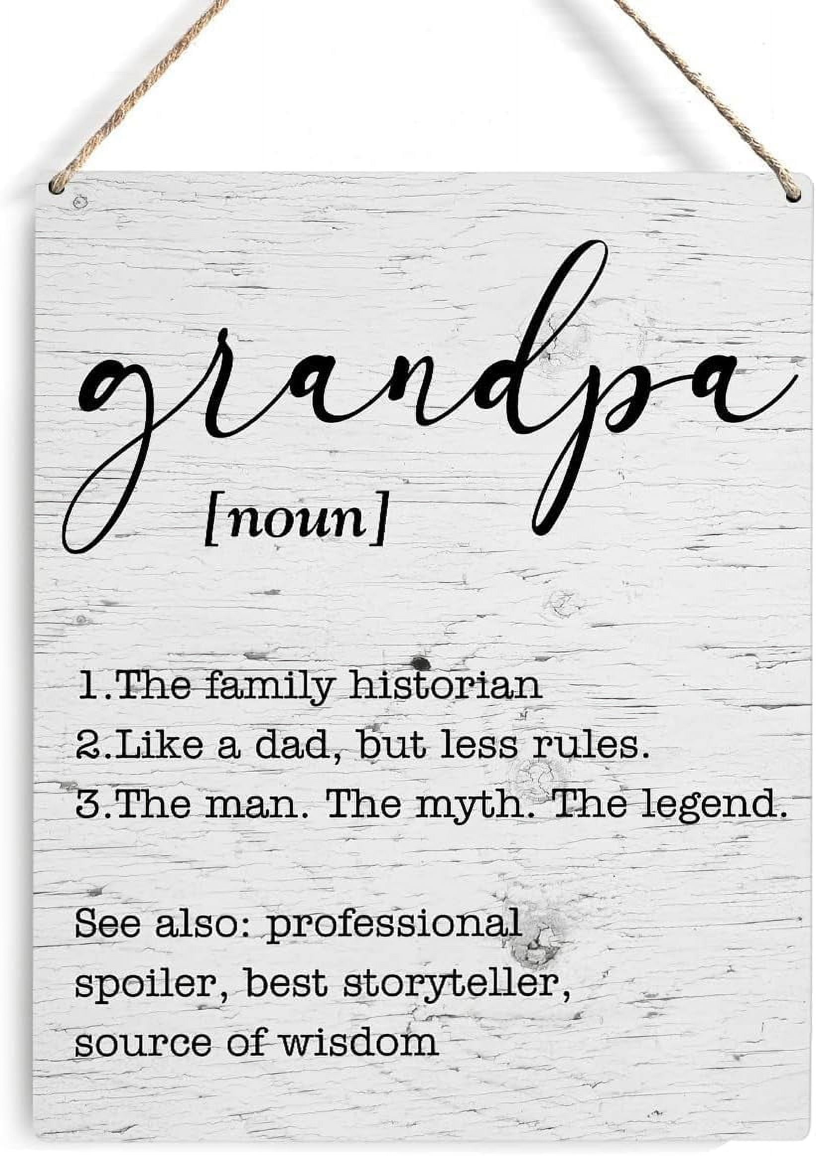 Farmhouse Grandpa Definition Wooden Sign Wall Decor Rustic Grandpa ...