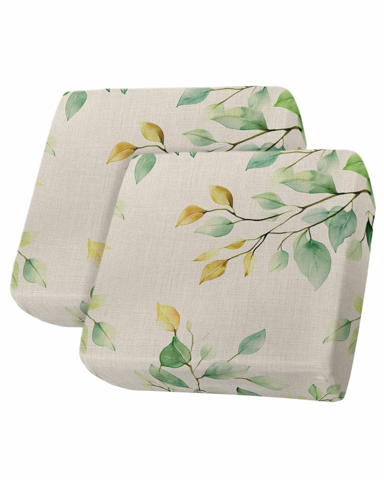 Farmhouse Green Leaves Sofa Couch Cushion Covers Washable, Removable ...