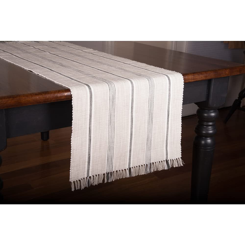 Farmhouse Grey Stripe Table Runner 14"x45" by Raghu - Walmart.com