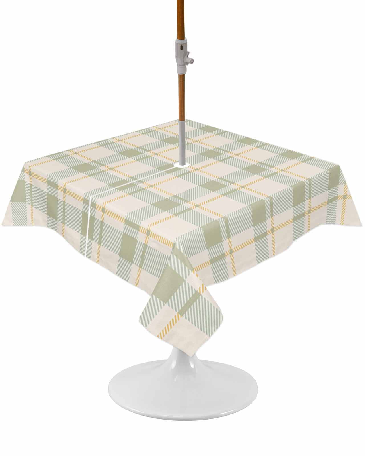 Farmhouse Grid, Square Outdoor Tablecloth, Waterproof Table Cloth Cover ...