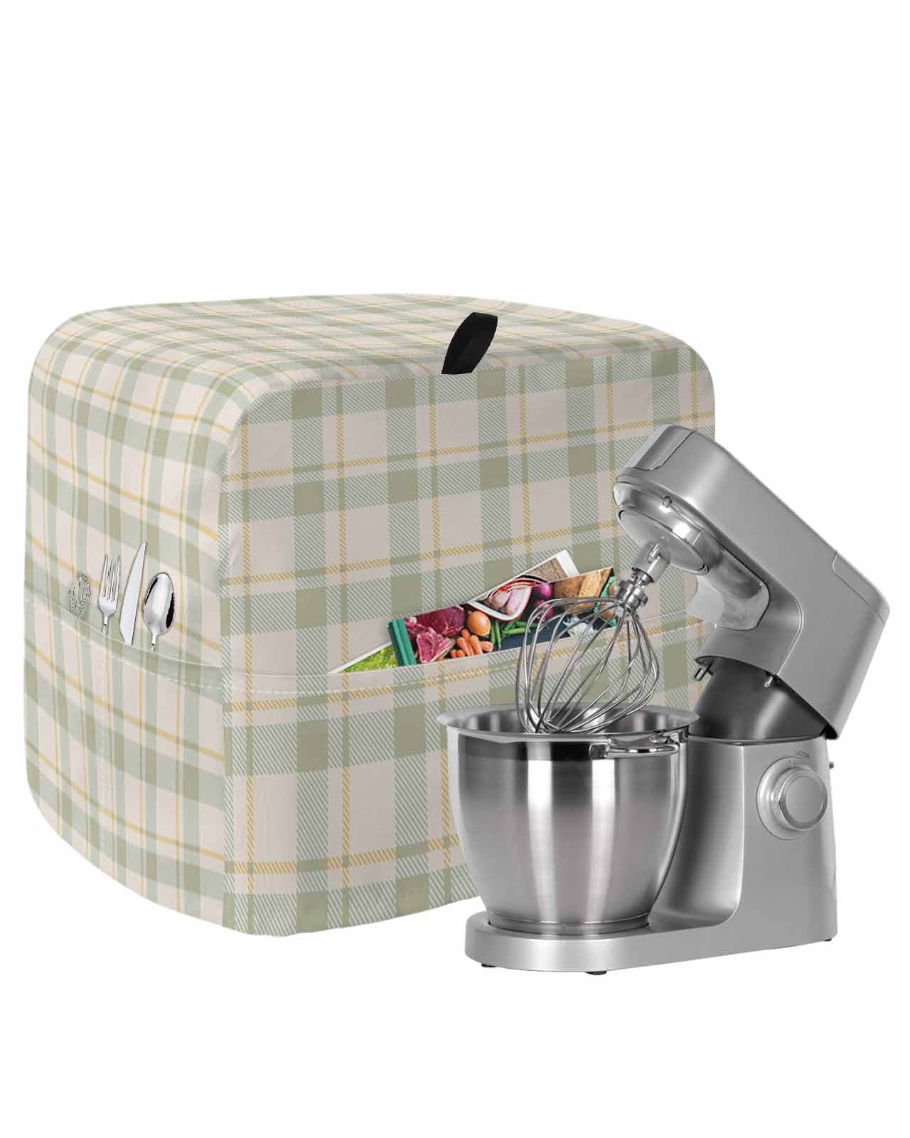 Farmhouse Grid,Stand Mixer Dust Cover with Storage Pocket & Handles ...