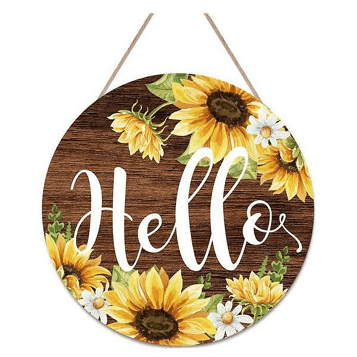 Farmhouse Hello Door Sign Sunflower Decor for Home Wall Wreath Porch ...