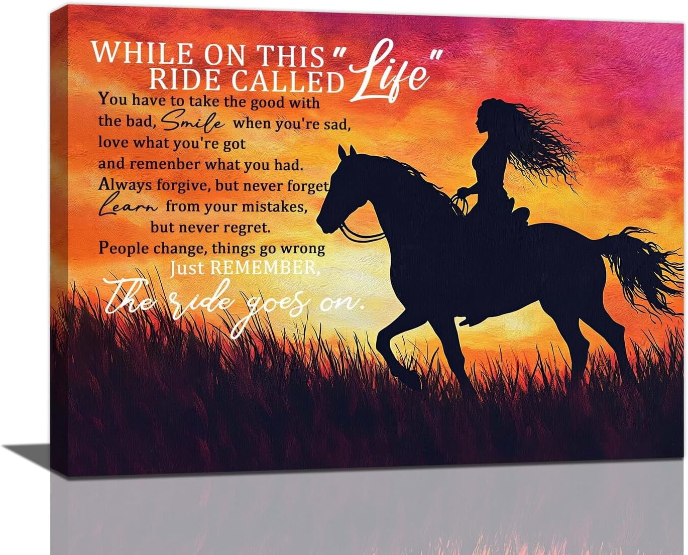 Farmhouse Horse Wall Art Rustic Western Cowgirl Pictures Decor Country ...