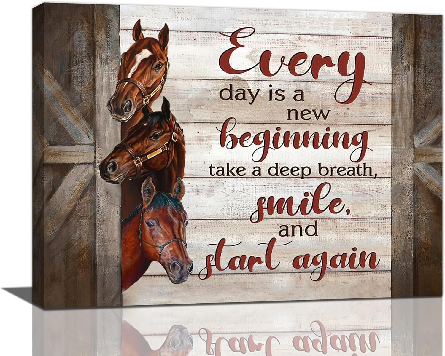 Farmhouse Horse Wall Decor Rustic Country Horses Pictures Wall Art Farm ...