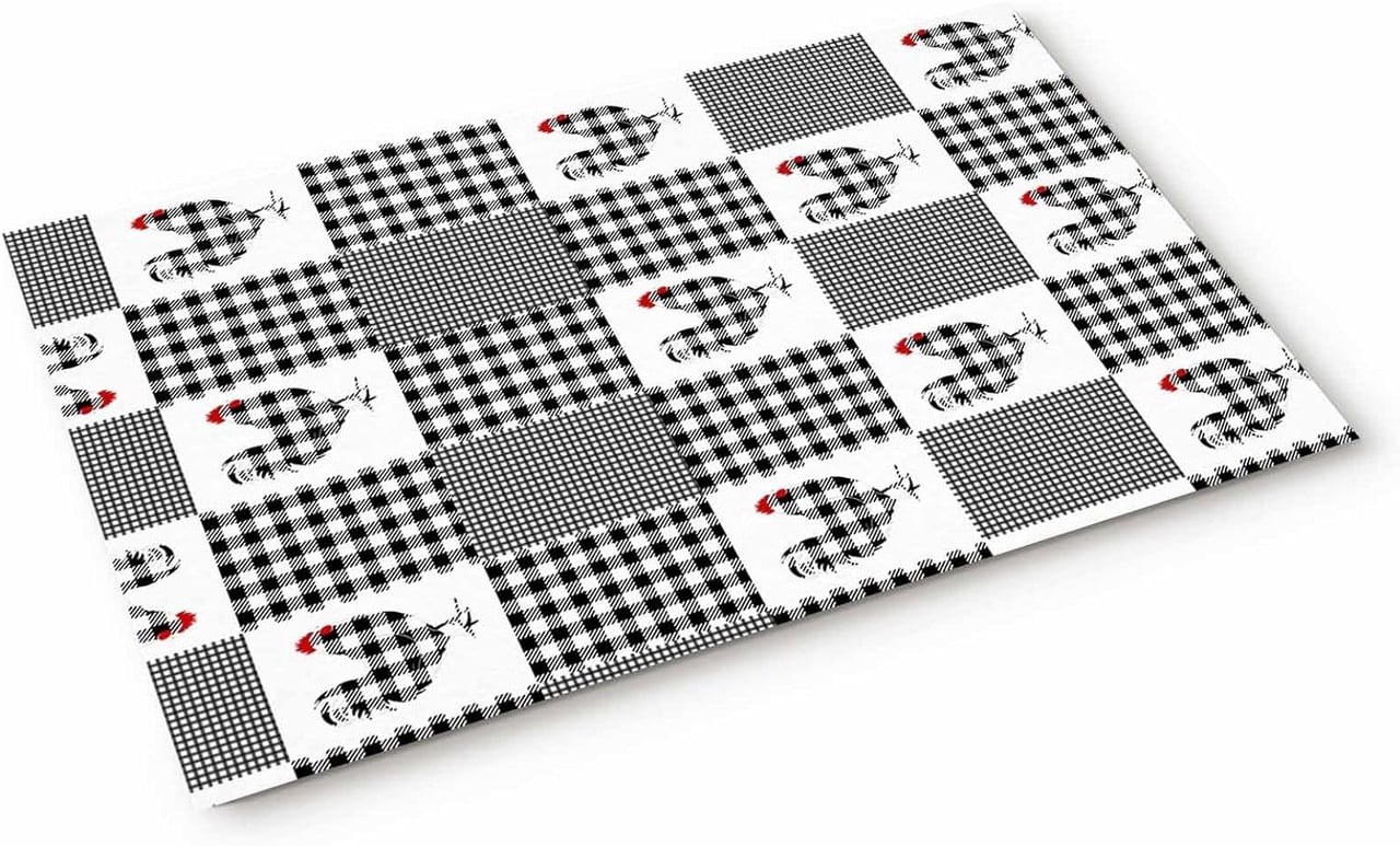 Farmhouse Indoor Doormat Kitchen Comfort Front Door Mats, Buffalo Check ...