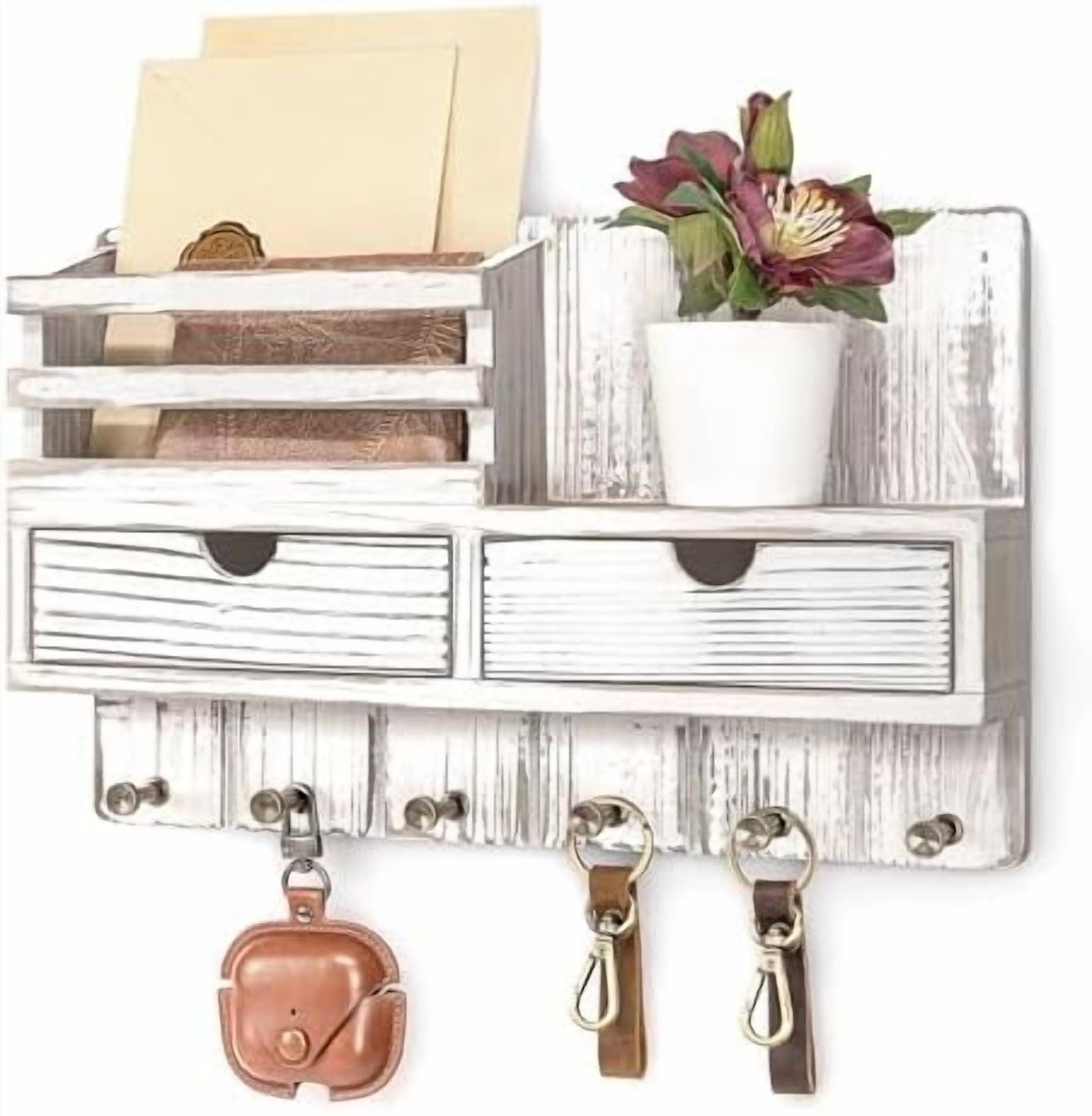 Farmhouse Key Holder Wall Mount for Home Decor – Key and Mail Holder ...