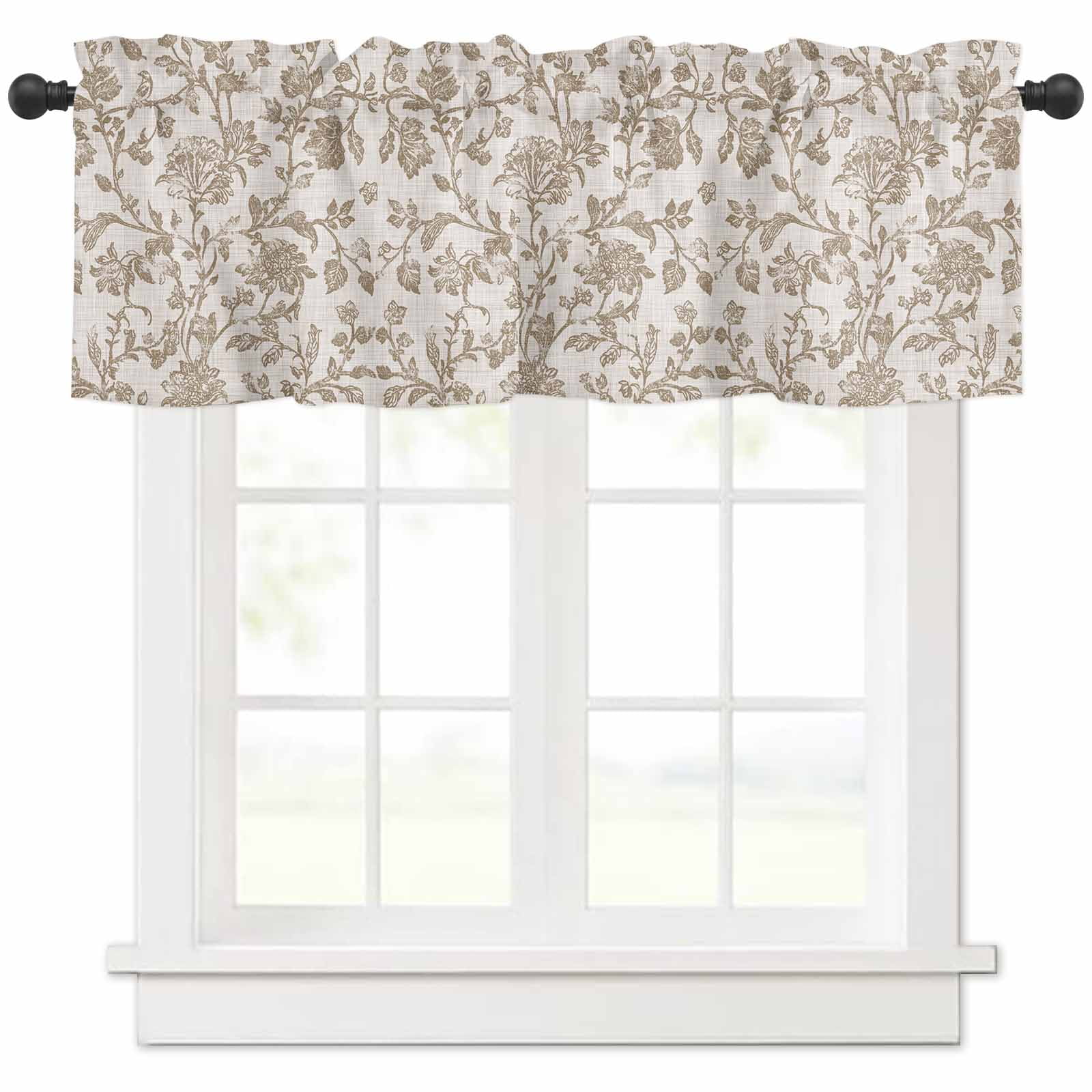 Farmhouse Khaki Valances for Windows Farmhouse Kitchen Curtains ...