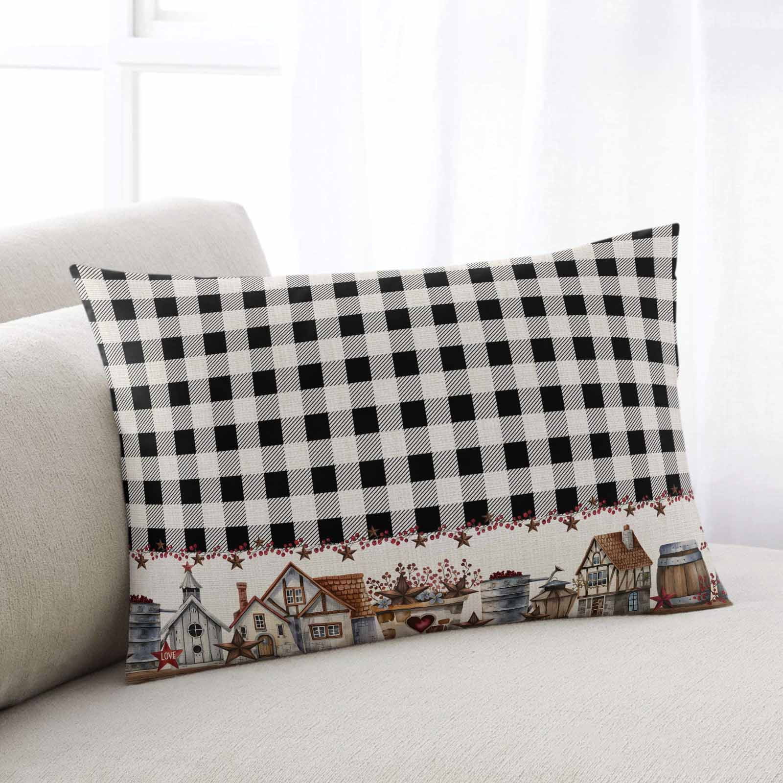 Farmhouse King Size Pillow Cover, Pillowcase Protectors with Zipper ...