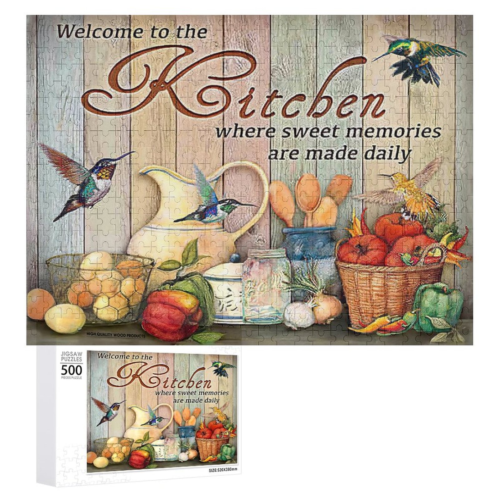 Farmhouse Kitchen 500 Piece Jigsaw Puzzles for Adults - Rustic Country ...