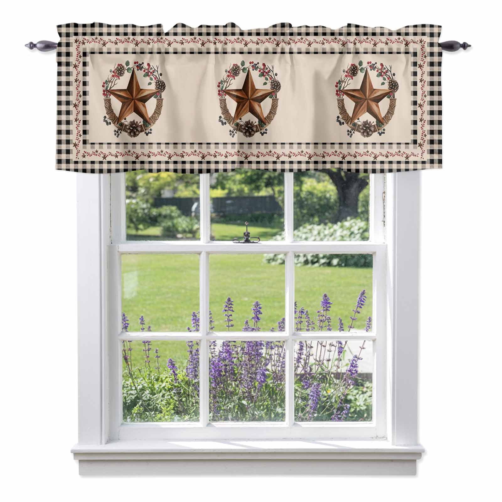 Farmhouse Kitchen Curtain Valances for Windows Farmhouse Short Curtains ...