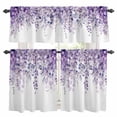 Farmhouse Kitchen Curtains Set for Windows, Watercolor Purple ...
