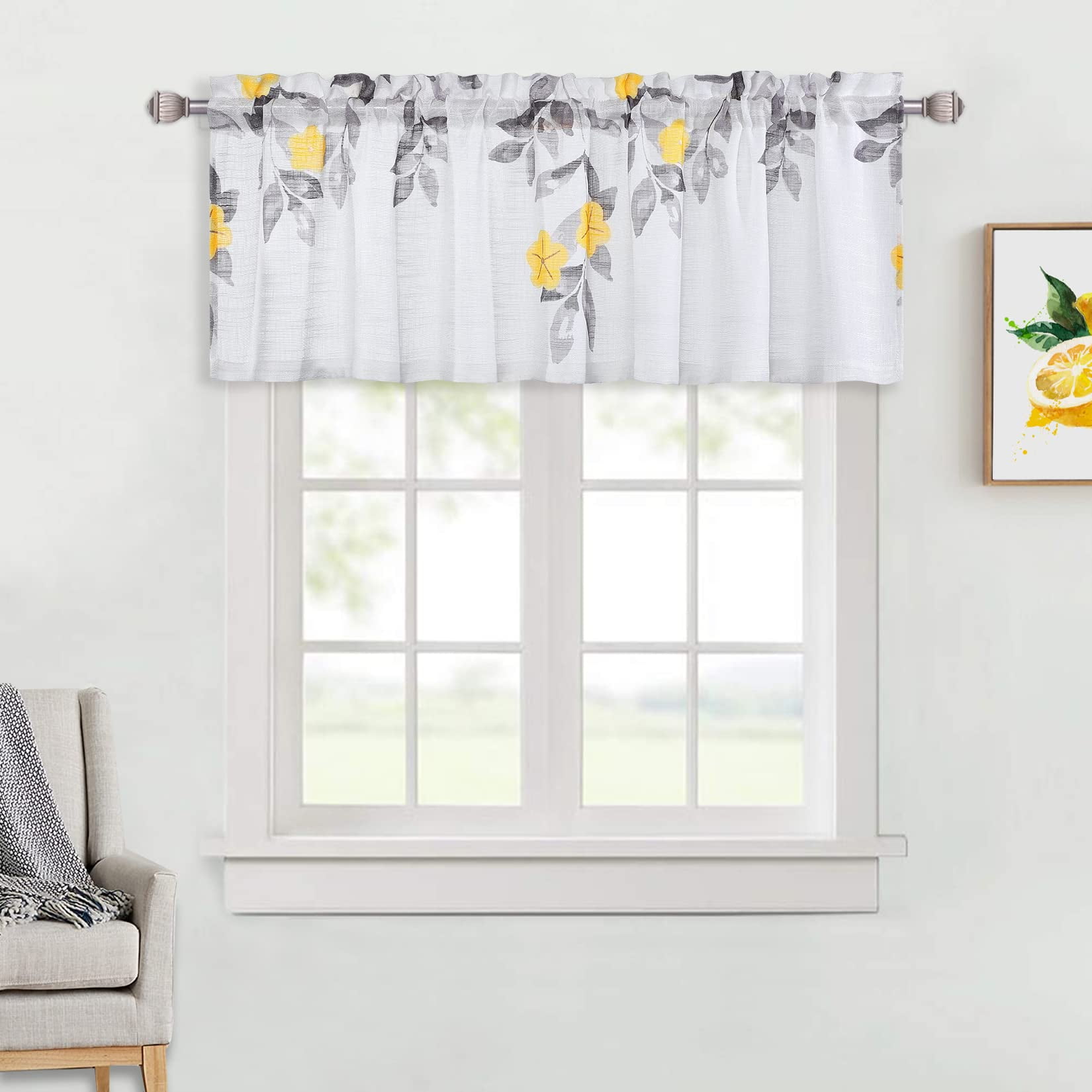 Farmhouse Kitchen Curtains for Small Window, 24 Inch Length Set Weeping ...