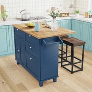Home Fare Farmhouse 3-Drawer Oak Wood Kitchen Island in Beige - Walmart.com