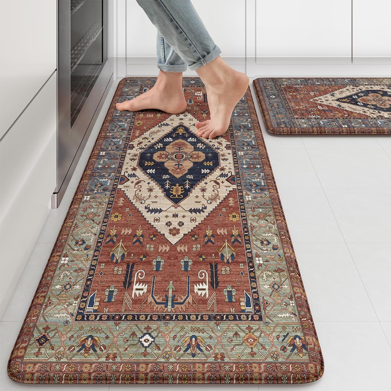 Farmhouse Kitchen Mats,Anti Fatigue Sets of 2, Non Slip Waterproof ...