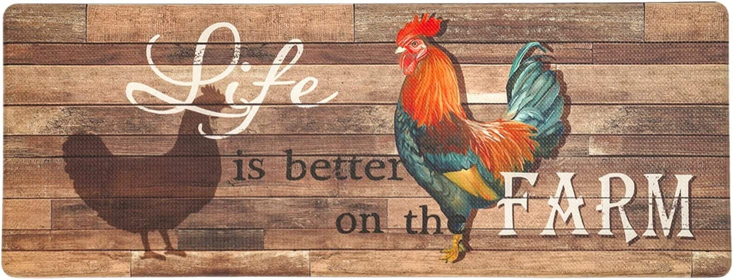 Farmhouse Kitchen Mats Cushioned Anti-Fatigue Comfort Mat for Home ...