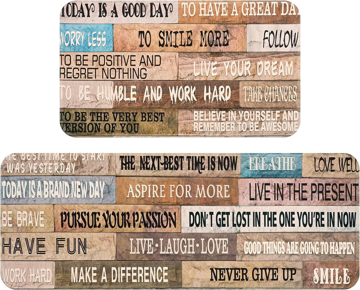 Farmhouse Kitchen Mats Sets 2 Piece Anti-Fatigue Non-Slip Kitchen Rugs ...