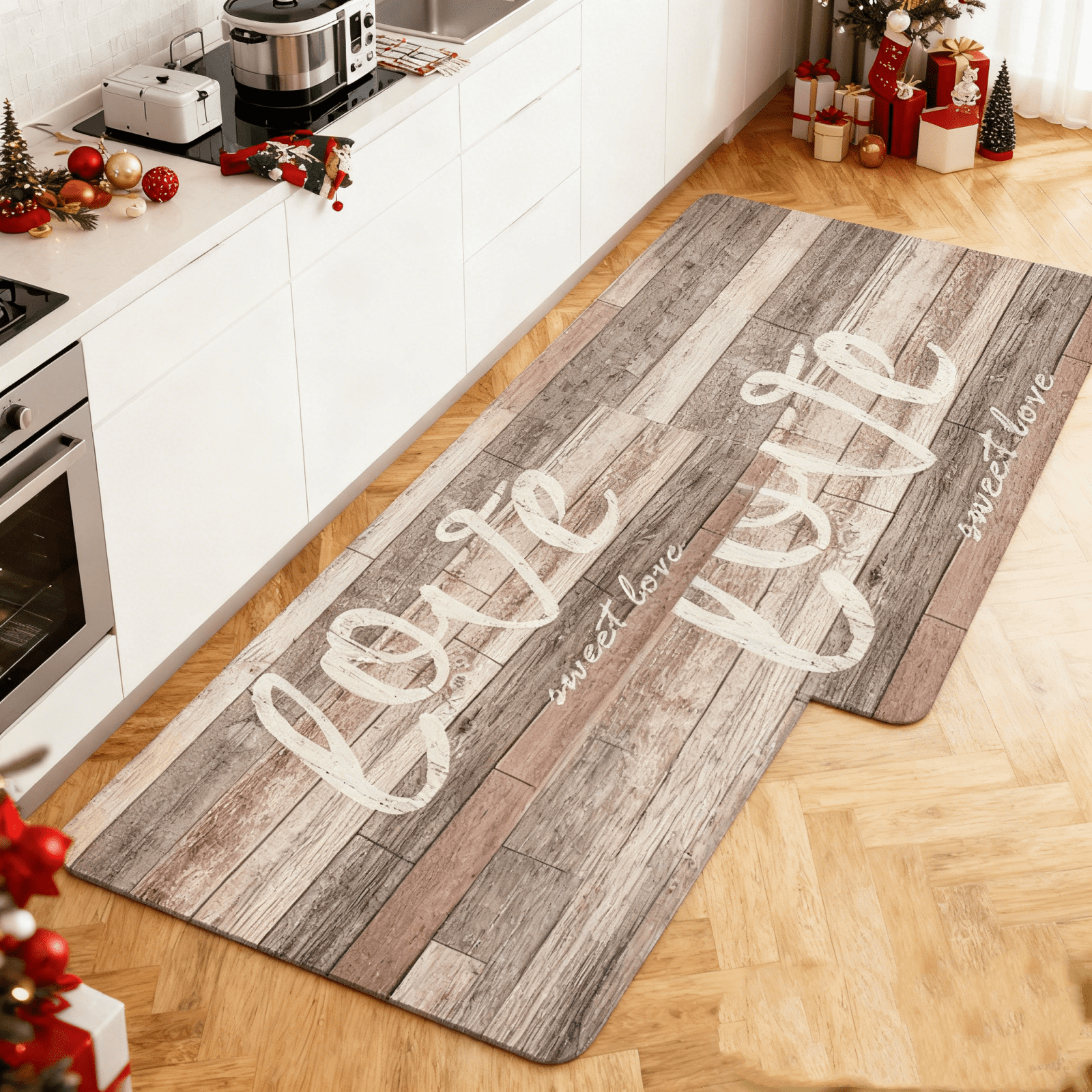 Farmhouse Kitchen Mats Sets 2 Piece Cushioned Anti-Fatigue Comfort Mat ...