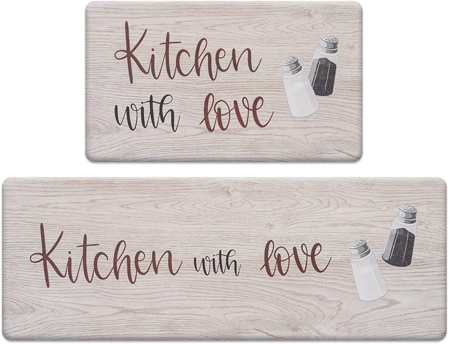 Farmhouse Kitchen Mats Sets 2 Piece Cushioned Anti-Fatigue Comfort Mat ...