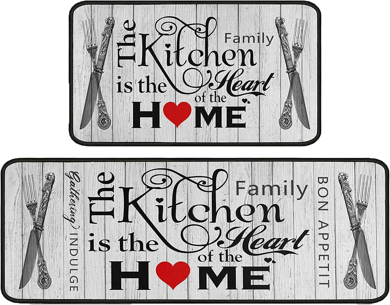 Farmhouse Kitchen Rug 2 Pieces Set, Washable Non-Slip Kitchen Sink ...