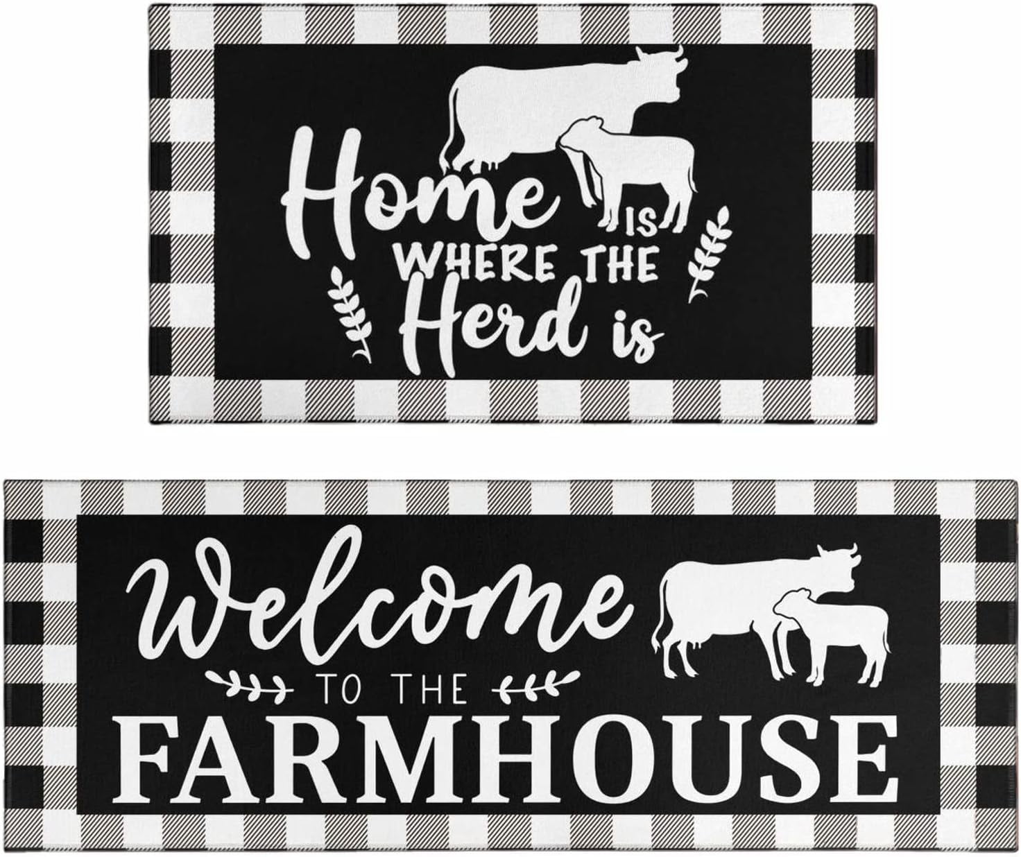 Farmhouse Kitchen Rug and Mats Non-Slip Washable Anti-Fatigue Kitchen ...
