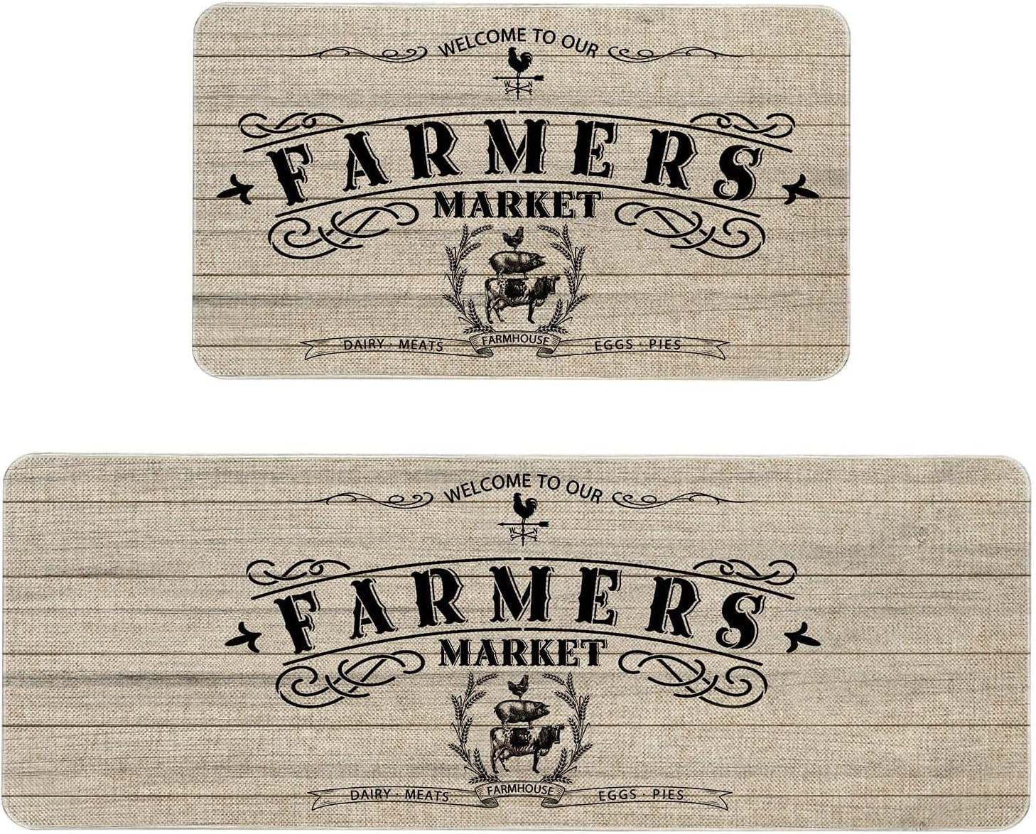 Farmhouse Kitchen Rugs and Mats Set of 2, Farmhouse Kitchen Mat ...