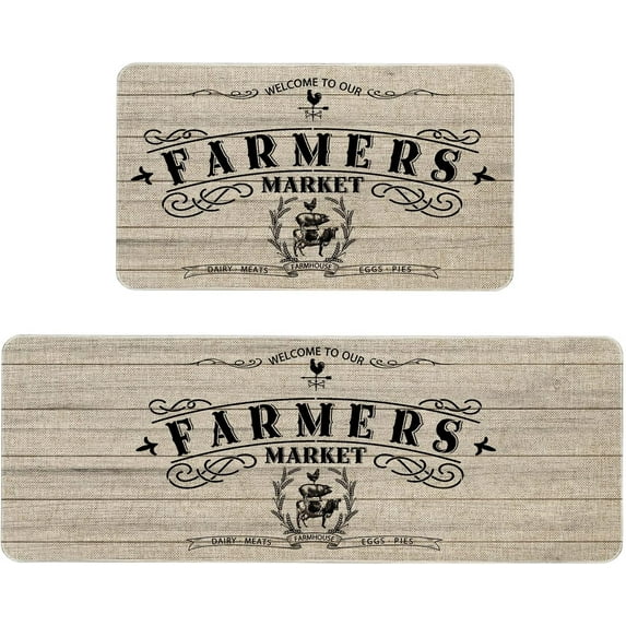 Farmhouse Kitchen Rugs and Mats Set of 2, Farmhouse Kitchen Mat ...