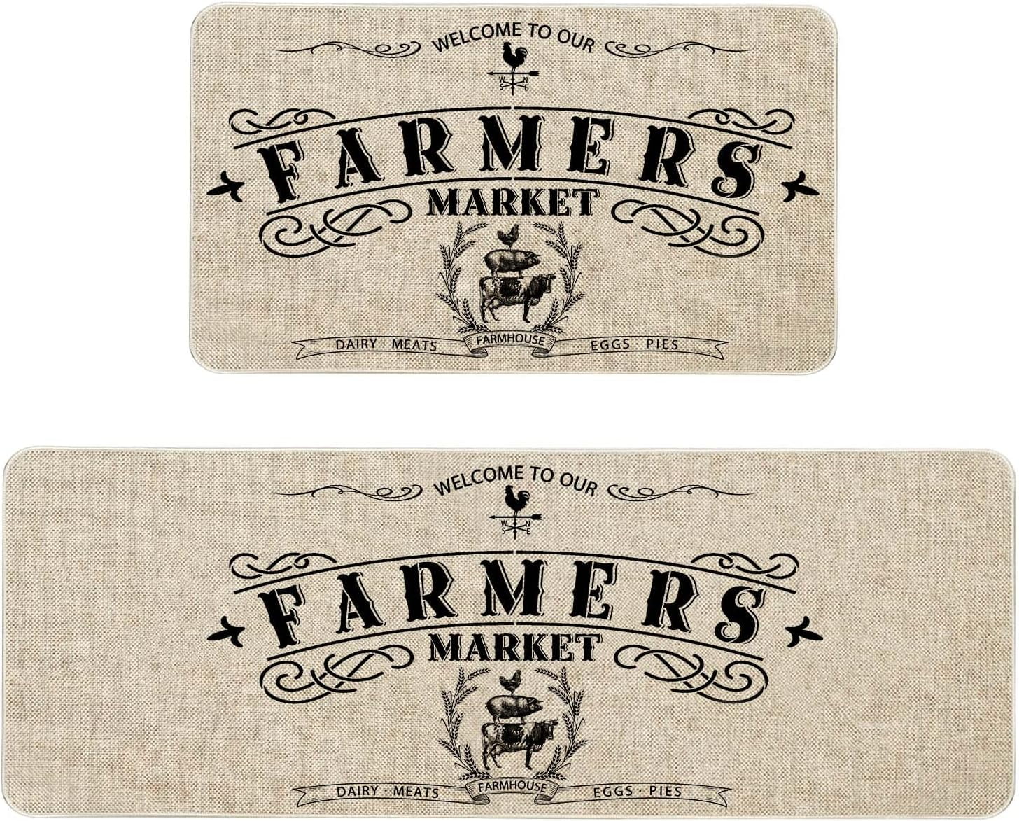 Farmhouse Kitchen Rugs and Mats Set of 2, Farmhouse Kitchen Mat ...