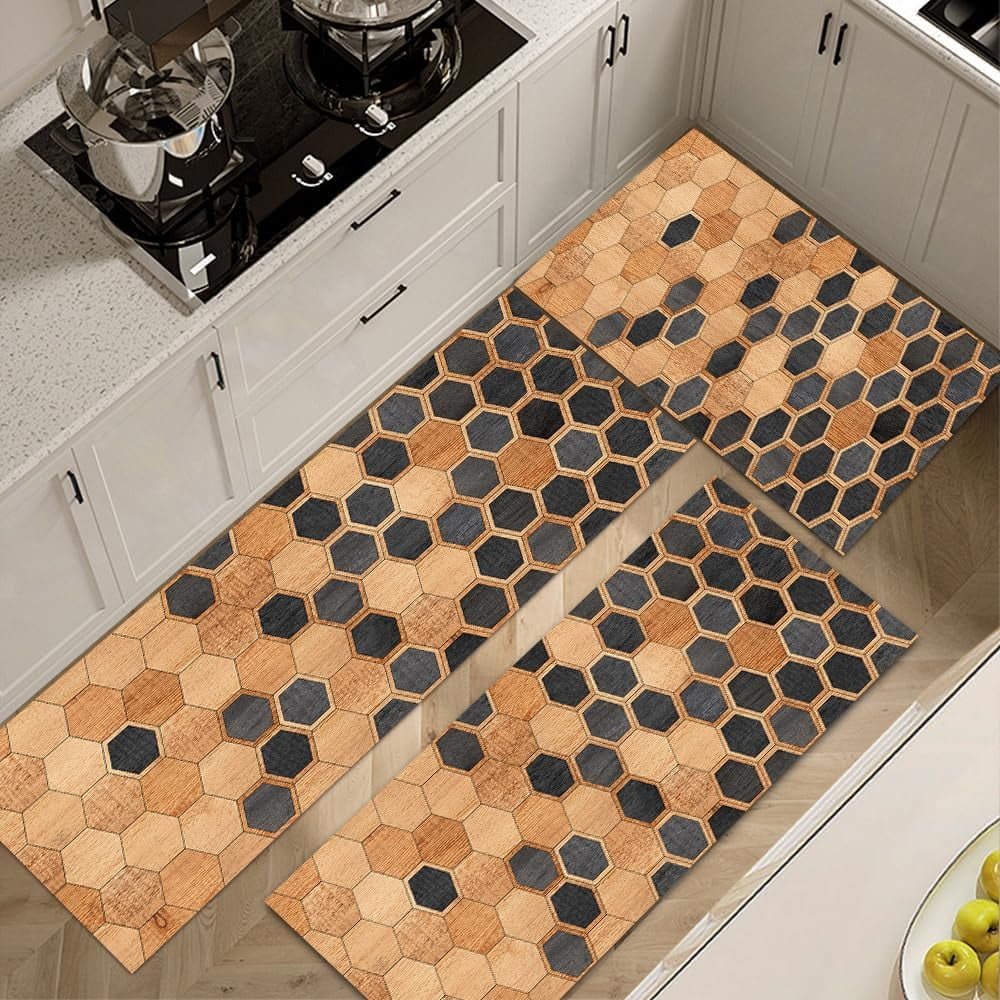 Farmhouse Kitchen Rugs Sets 3 Piece with Runner Soft Kitchen Floor Mat ...