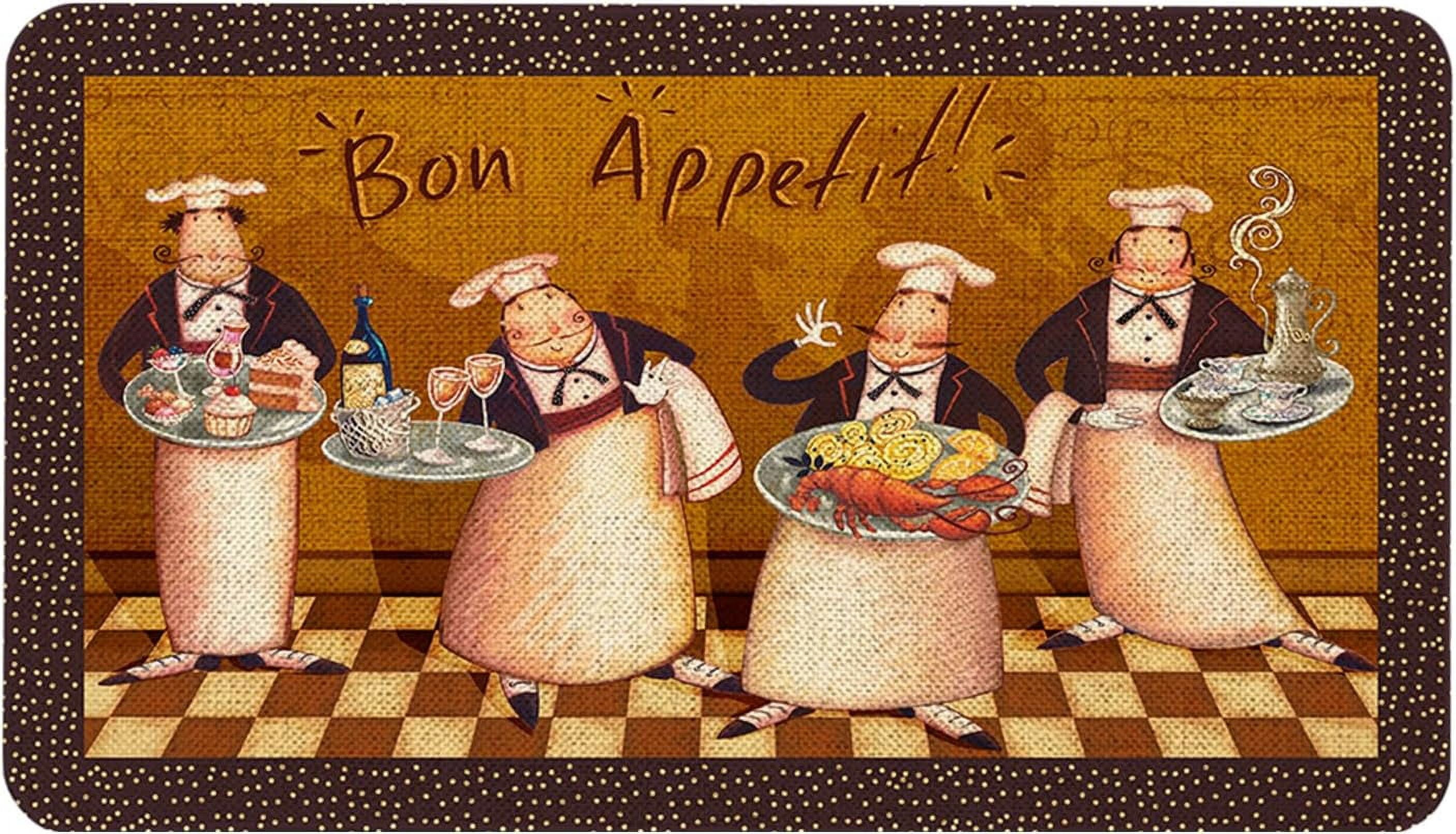 Farmhouse Kitchen Rugs and Mats 30x17 Inch, Fat Chef Kitchen Rug ...